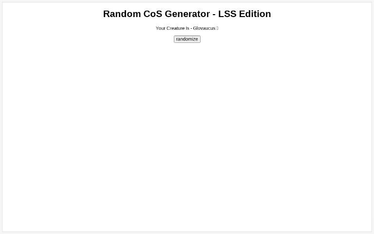Random CoS Generator - LSS Edition