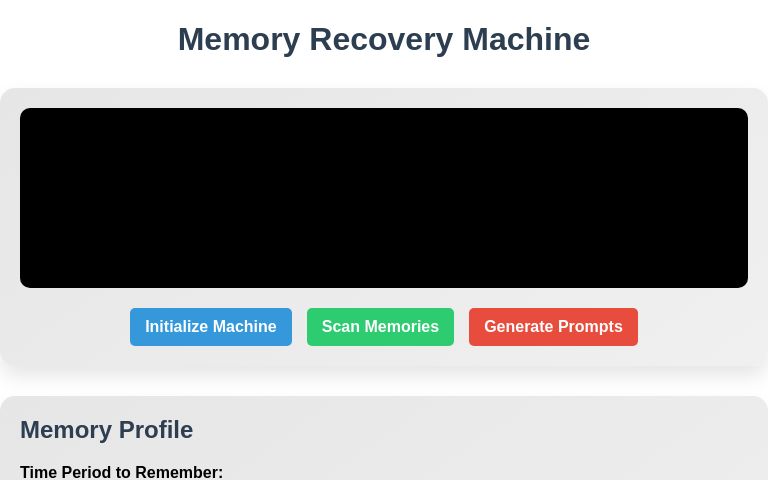 Memory Recovery Machine ― Perchance Generator