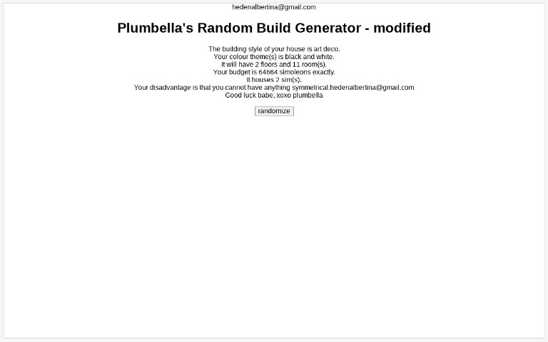 Plumbella's Random Build Generator - modified