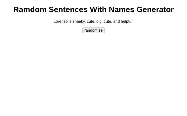 Ramdom Sentences With Names Generator