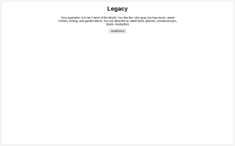 Legacy ― Perchance Generator