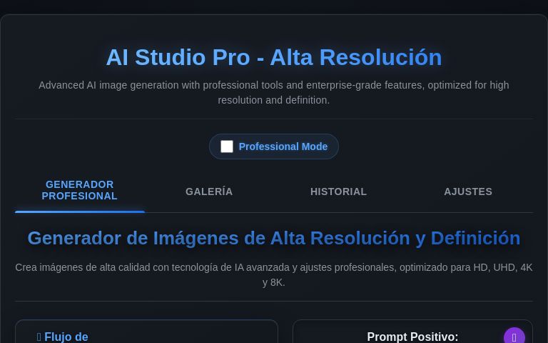 AI Studio Pro - Alta Resolución ― Perchance Generator