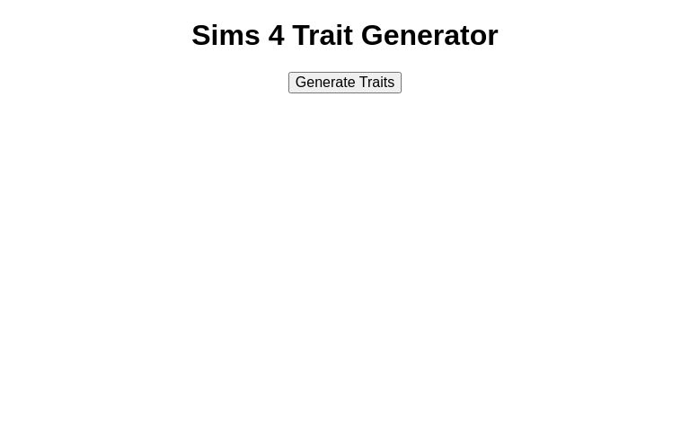 Sims 4 Trait Generator