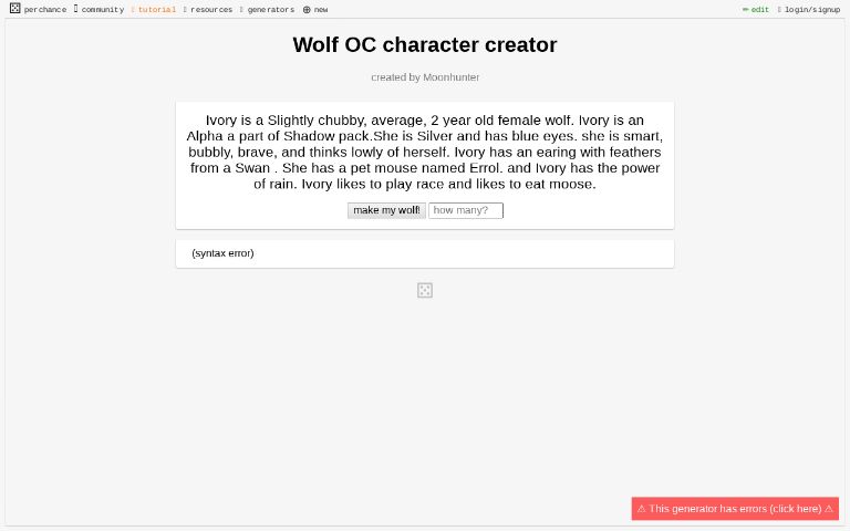 Wolf OC generator