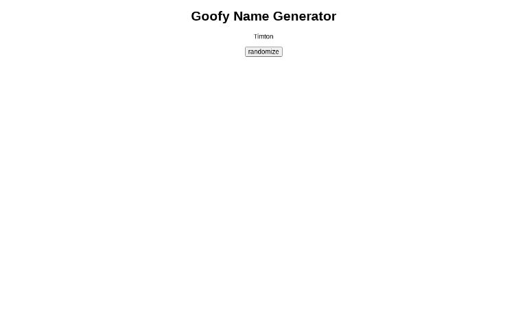 Goofy Name Generator