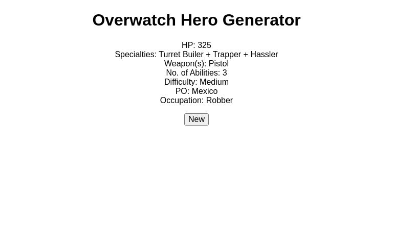 Overwatch Hero Generator