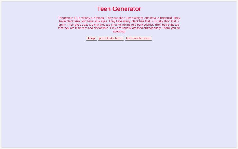Teen Generator