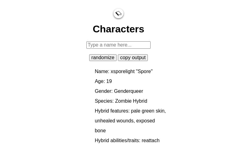 Characters ― Perchance Generator