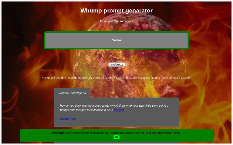 Whump prompt genarator ― Perchance Generator