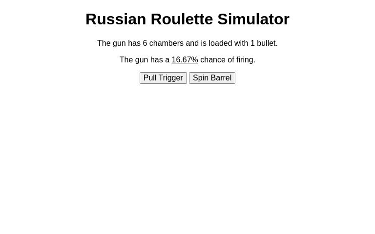 Russian Roulette Simulator ― Perchance Generator
