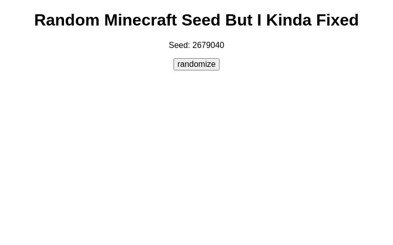 Random Minecraft Seed But I Kinda Fixed ― Perchance Generator