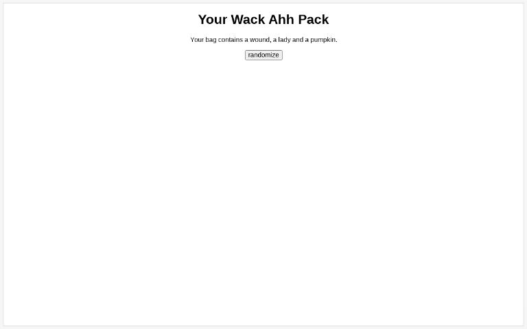 Your Wack Ahh Pack ― Perchance Generator