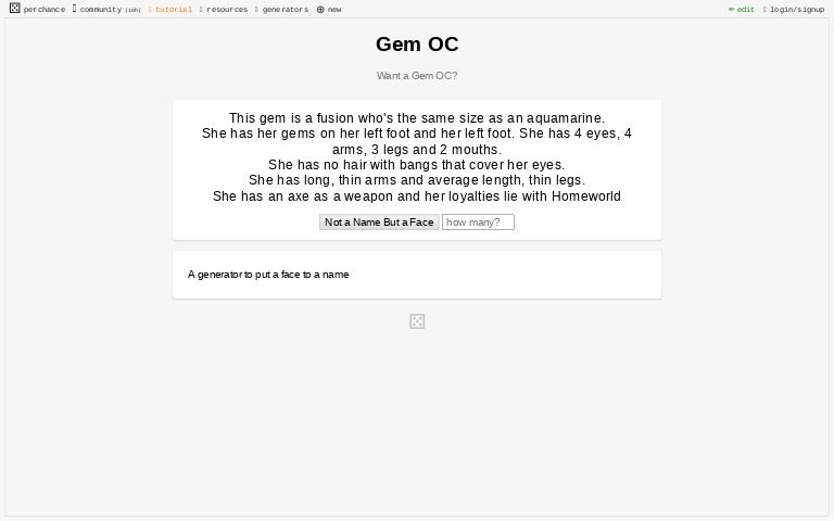 Gem OC ― Perchance Generator