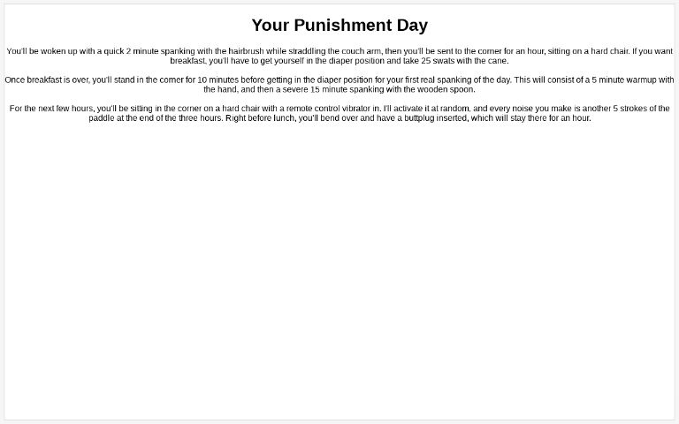 Your Punishment Day ― Perchance Generator