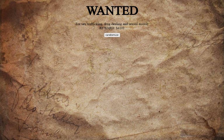 WANTED ― Perchance Generator