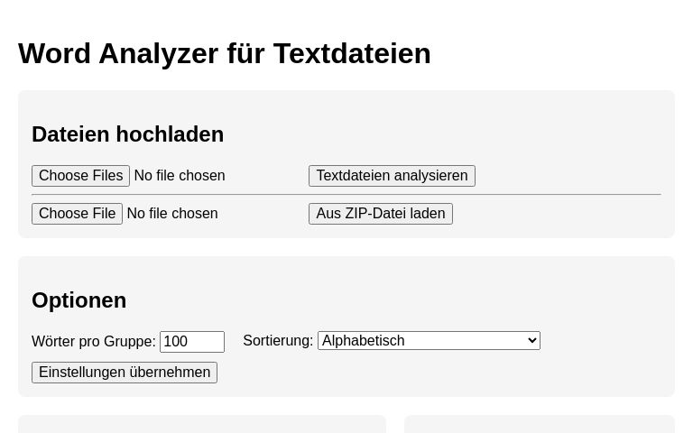 Word Analyzer für Textdateien ― Perchance Generator