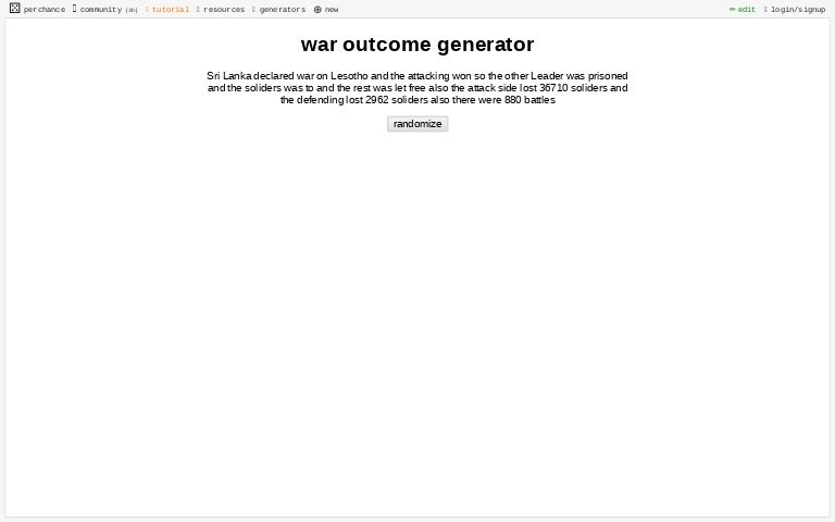 war outcome generator