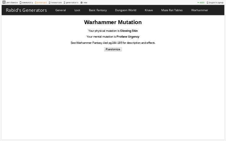 Warhammer Mutation ― Perchance Generator