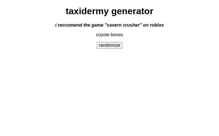 taxidermy generator