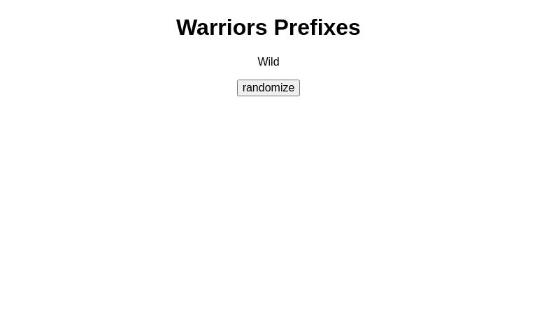 Warriors Prefixes ― Perchance Generator