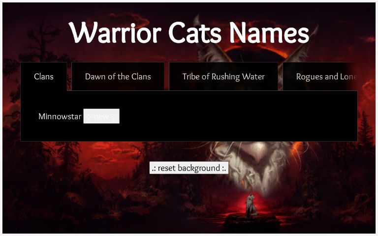 Warrior Cats Names ― Perchance Generator