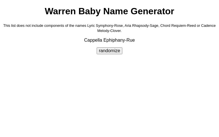 Warren Baby Name Generator