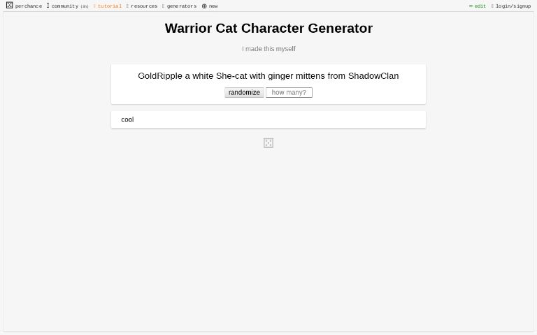Warrior Cat Character Generator