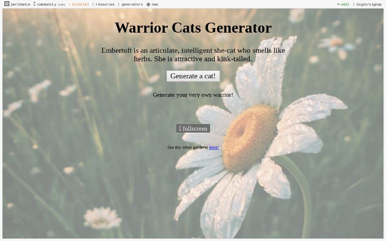 Warrior Cats Generator