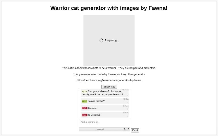 Warrior cat generator with images by Fawna!