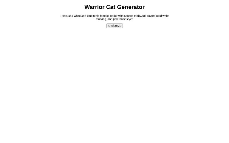 Warrior Cat Generator