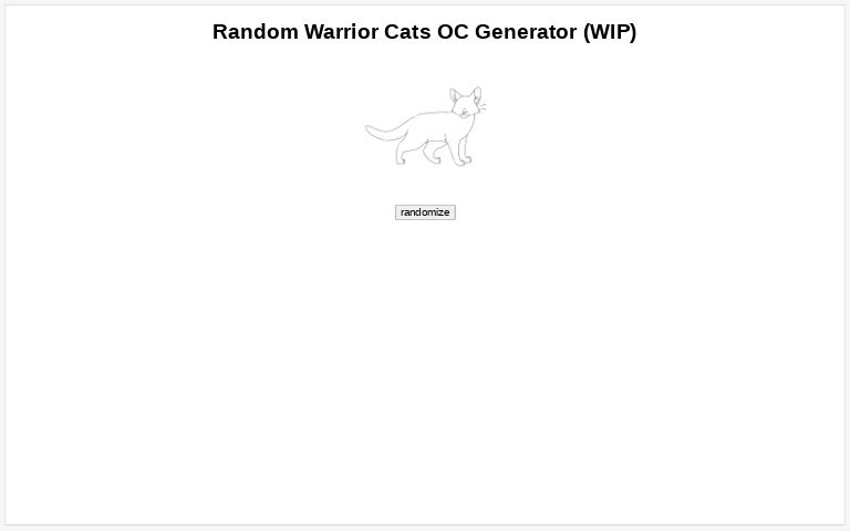 Random Warrior Cats OC Generator (WIP)