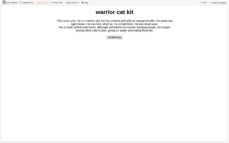 warrior cat kit ― Perchance Generator
