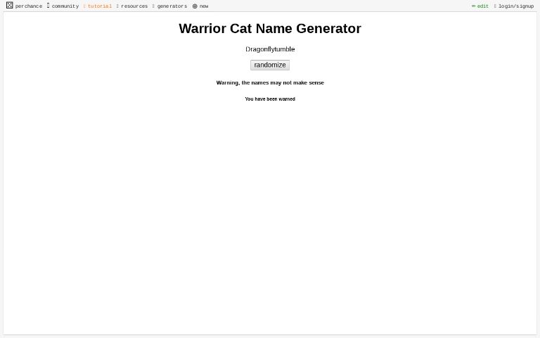 Warrior Cat Name Generator