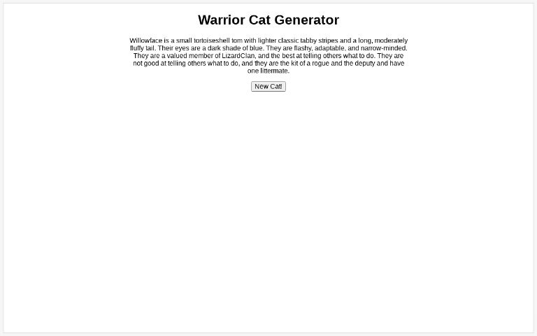Warrior Cat Generator 