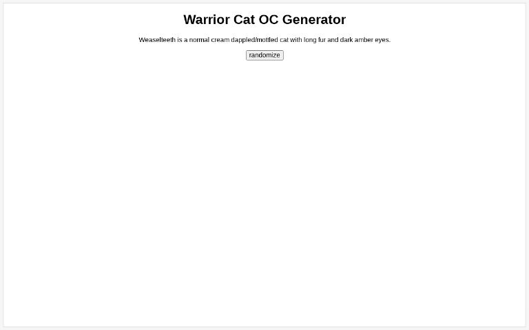 Warrior Cat OC Generator