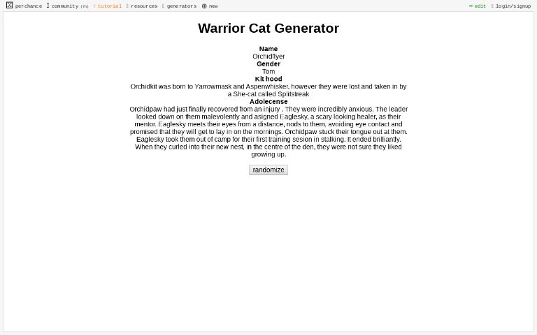 Warrior Cat Generator