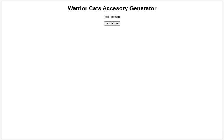 Warrior Cats Accesory Generator