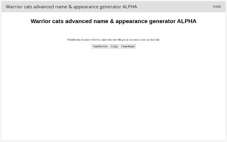 Warrior cats advanced name & appearance generator ALPHA