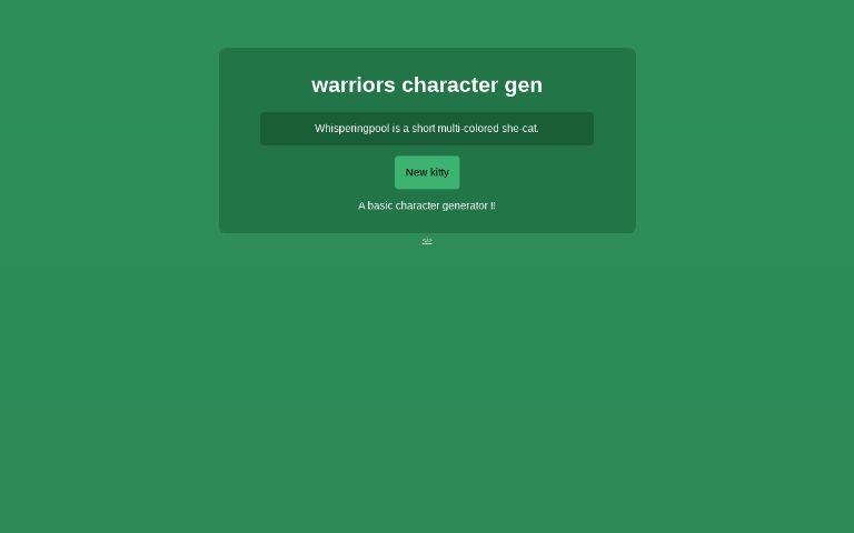 warriors character gen