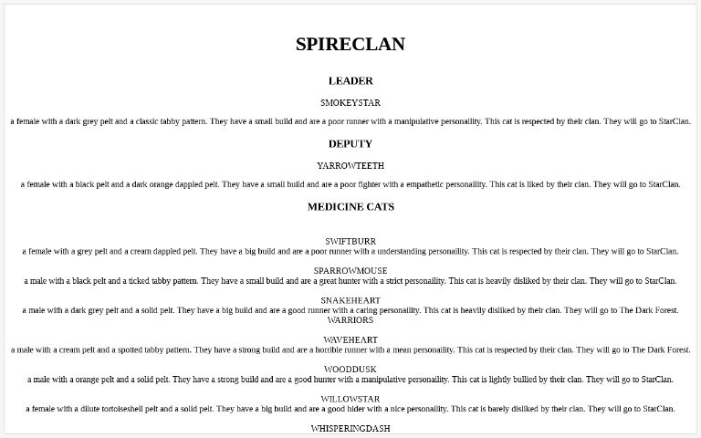 TalonClan ― Perchance Generator