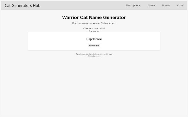 Warrior Cat Name Generator