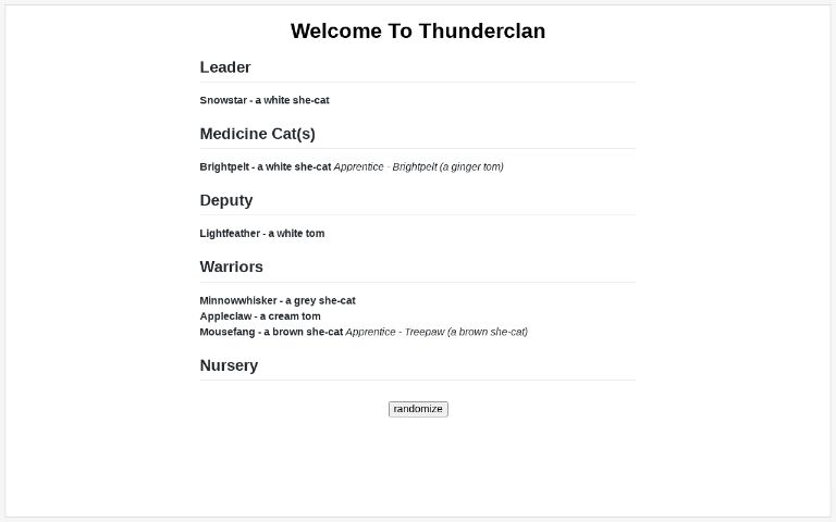 Welcome To Shadowclan ― Perchance Generator