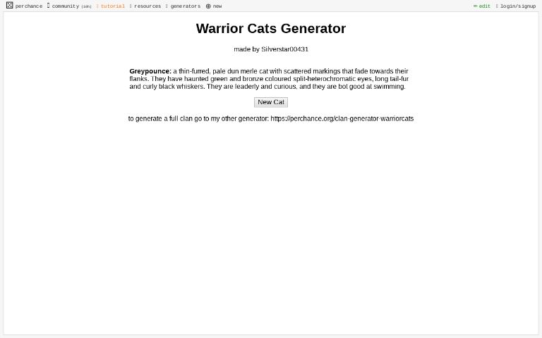 Warrior Cats Generator