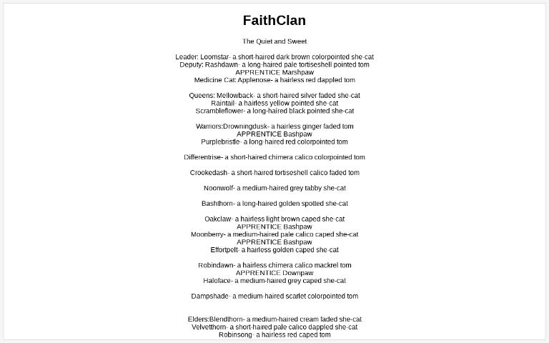 LowClan ― Perchance Generator