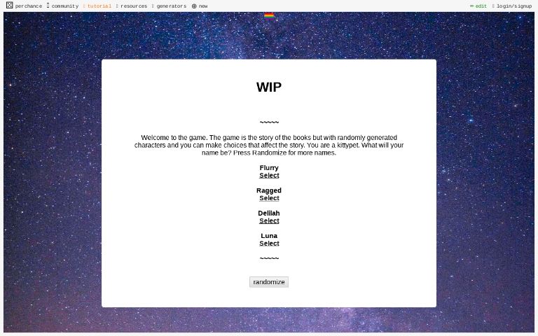 WIP ― Perchance Generator