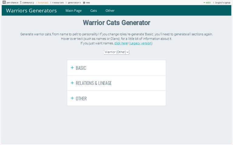 Warrior Cats Generator