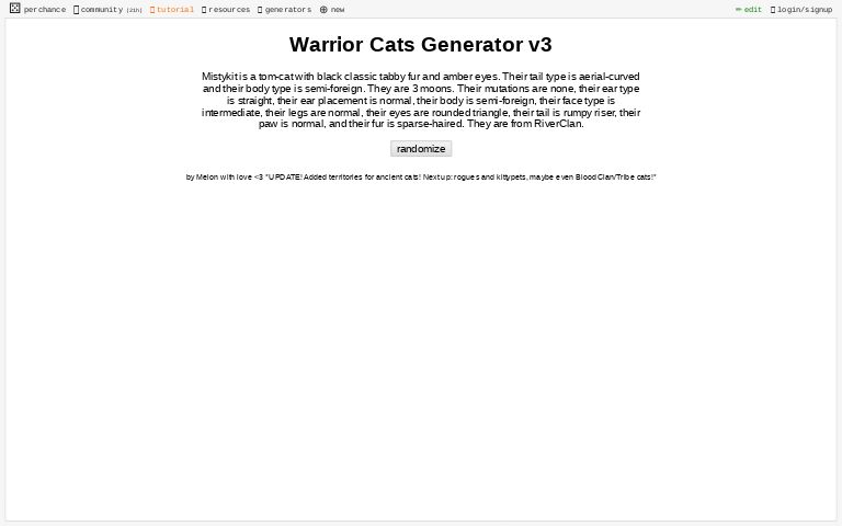 Warrior Cats Generator v3