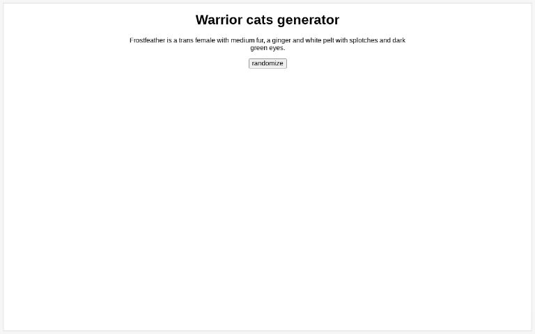 Warrior cats generator