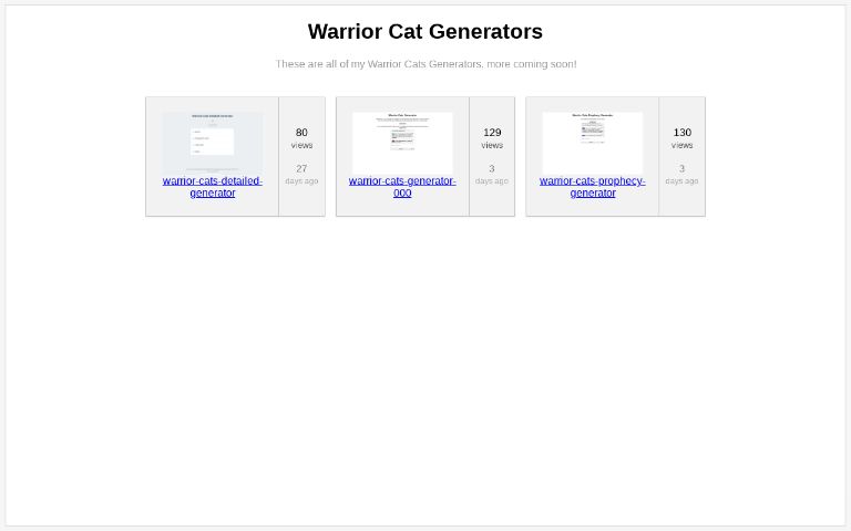 Warrior Cat Generators