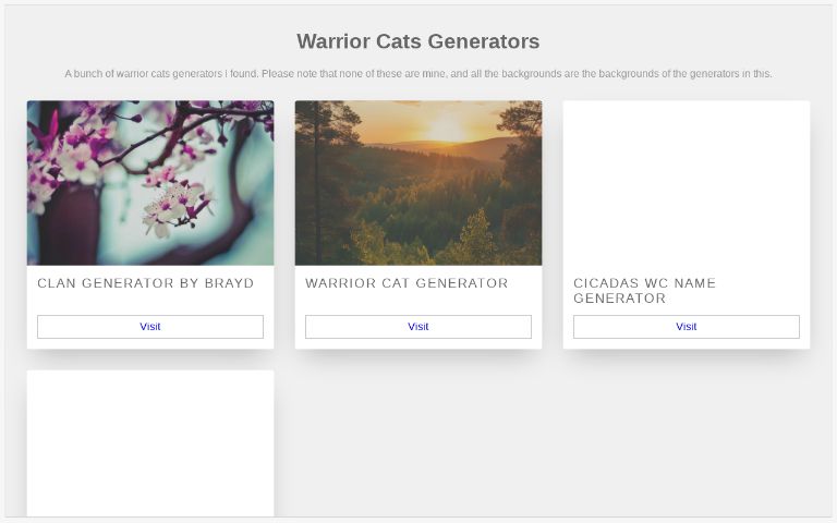 Warrior Cats Generators